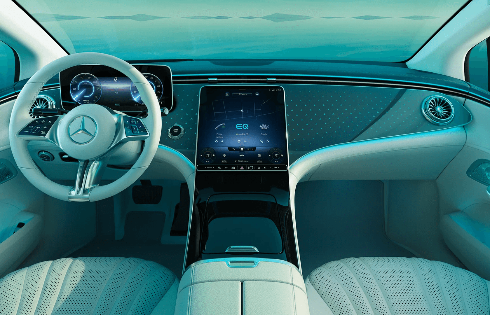 Explore the Interior of the 2023 Mercedes-Benz EQE Sedan in Los Angeles