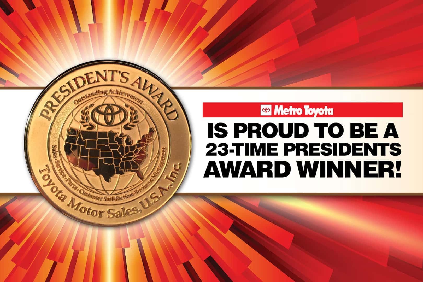 Metro Toyota Wins 23rd President Award in Kalamazoo, MI | Metro Toyota